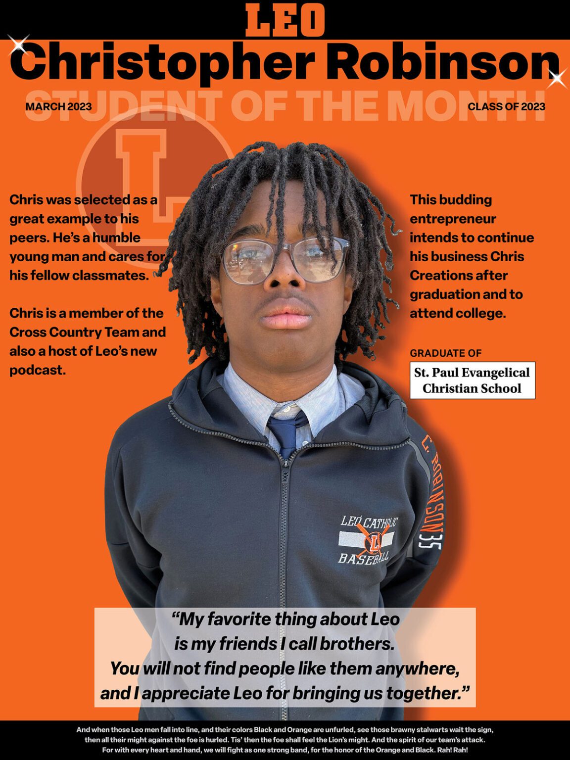 Student of the Month – Leo High School